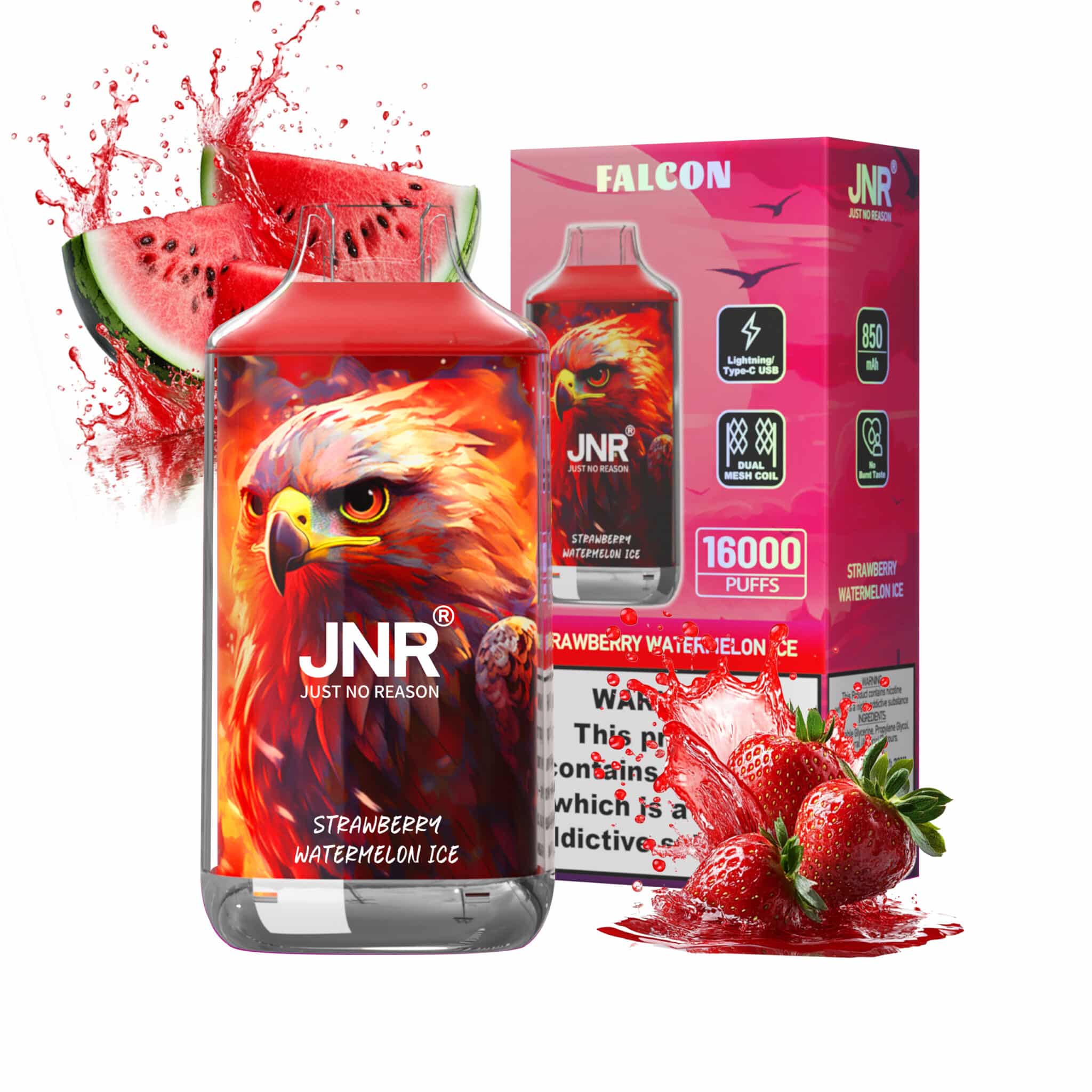 Blue Razz Ice Puff JNR Falcon 16k 16000 puffs Dual Mesh Coil - Stars Vape
