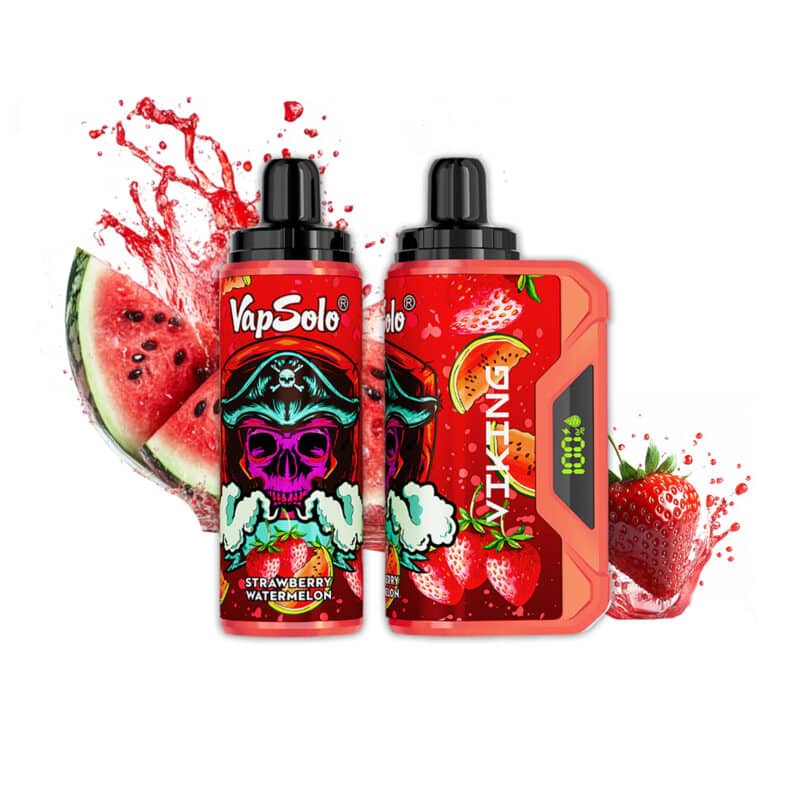 Strawberry Watermelon Vapsolo Viking 12000 Puffs 12K 20mg 50mg Nicotine ...