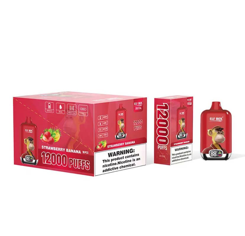 Strawberry Banana ELF BOX Digital 12000 Puffs Shipping From Europe Fast ...